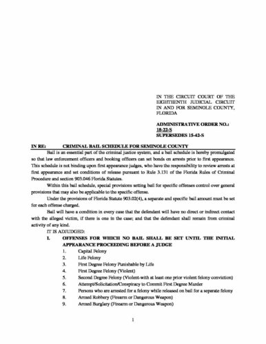 Seminole County Bail Schedule - Bryce A. Fetter