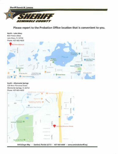 Seminole County Map to Probation - Bryce A. Fetter